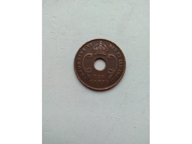 10 centi Britanska Istočna Afrika, 1942.