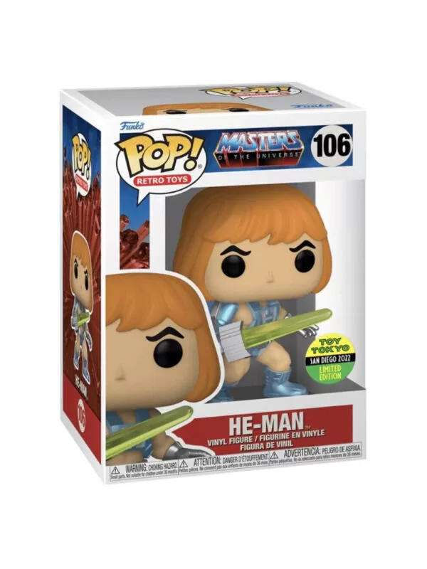 Bobble Figure Masters of the Universe POP! – He-Man (Laser Power) – Summer Convention Limited 9cm