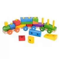 Vozić od drvenih kockica Pino Toys express 7265-1