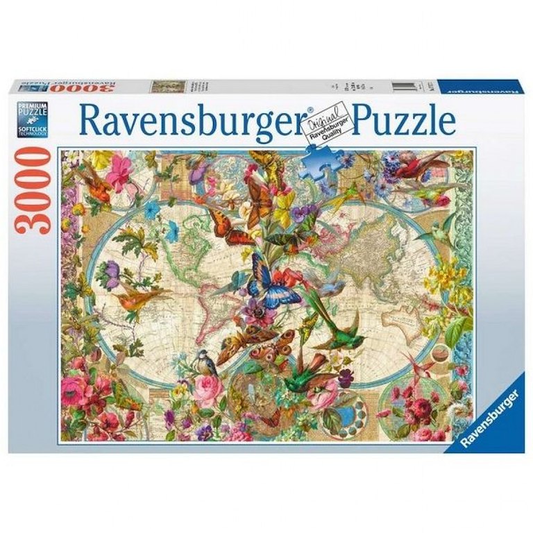 RAVENSBURGER PUZZLE (SLAGALICE) – MAPA SVETA, FLORA I FAUNA RA17117