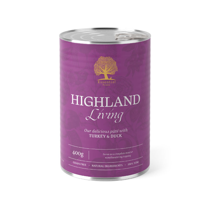Essential highland living konzerva 400g