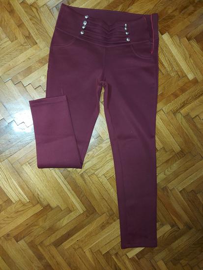 Bordo pantalone visokog struka
