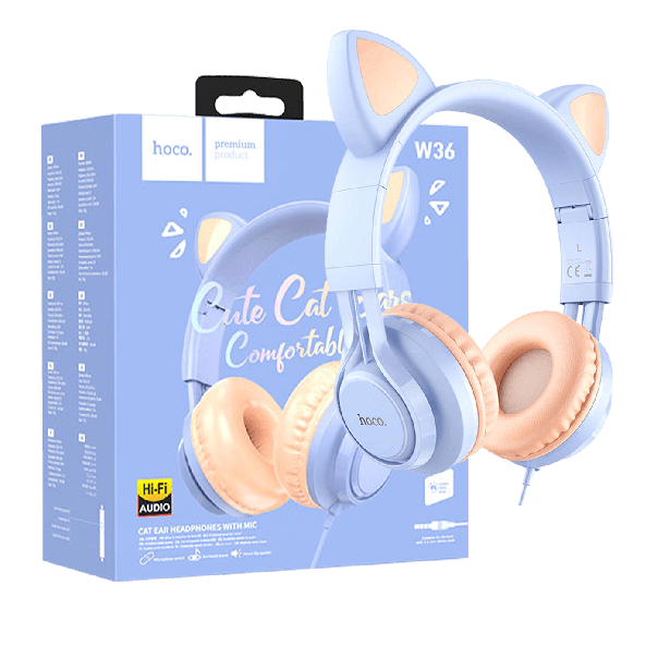 HOCO Slušalice sa mikrofonom - W36 Mačije uši, plava