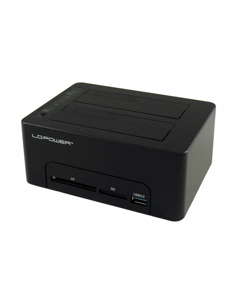 HDD DOCKING LC-DOCK-U3-CR USB3.0 2x HDD/SSD Cardreader + 1x USB3.0 HUB Black