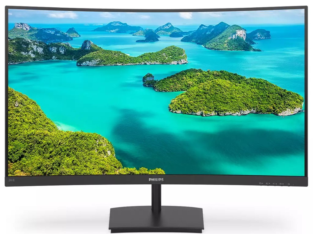 Monitor PHILIPS 241E1SCA/00 24"/VA,zakrivljen/1920x1080/75Hz/4ms GtG/VGA,HDMI/VESA/zvučnici/crna