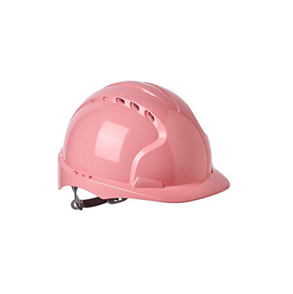 Šlem JSP EVO 2, sa ventilacijom, sa trakom, od HDPE, pink boje