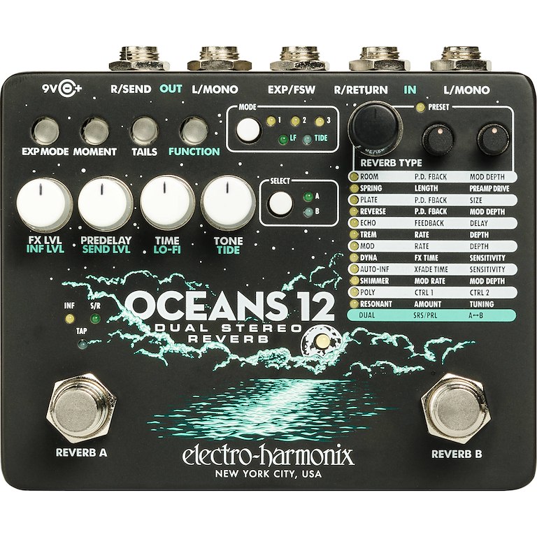 Electro Harmonix Oceans 12 Dual Stereo Reverb