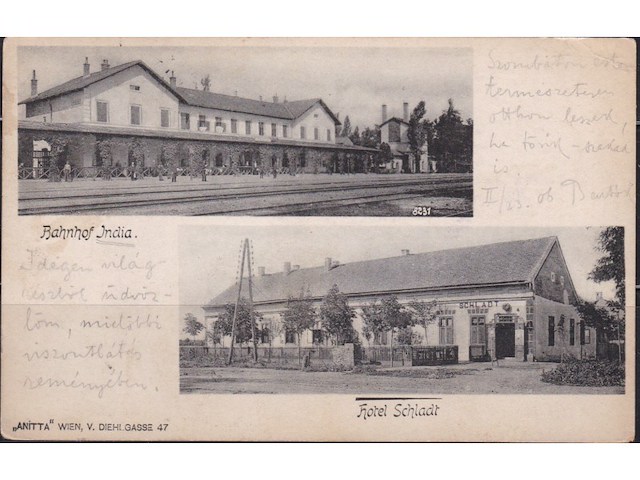 Austrougarska Inđija-Železnička stanica razglednica
