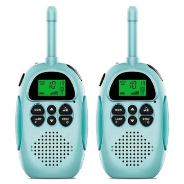 2PCS DJ100 CHILDREN WALKIE TALKIE TOYS KIDS INTERPHONE MINI HANDHELD TRANSCEIVER 3KM RANGE UHF RADIO WITH LANYARD