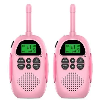 2PCS DJ100 CHILDREN WALKIE TALKIE TOYS KIDS INTERPHONE MINI HANDHELD TRANSCEIVER 3KM RANGE UHF RADIO WITH LANYARD