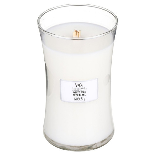 White Teak - L WoodWick mirisna sveća (sandalovina, hrast i kedar)