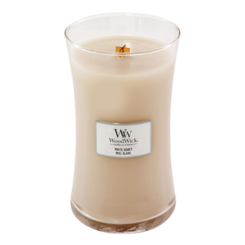 White Honey - L WoodWick mirisna sveća (narandžin cvet i vanila)
