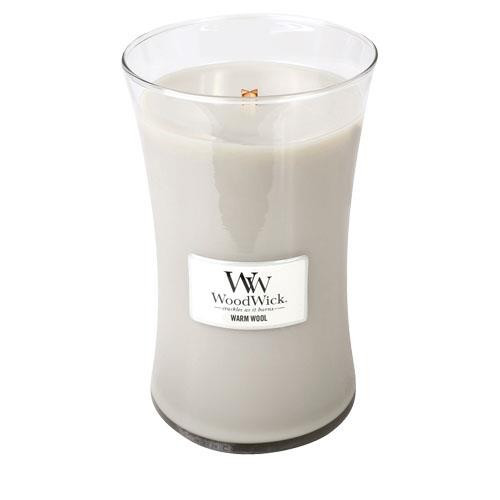 Warm Wool - L WoodWick mirisna sveća (miris vune i poljskog cveća)