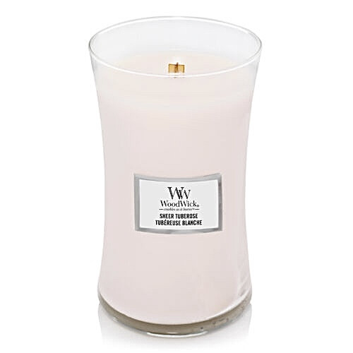 Sheer Tuberose - L WoodWick mirisna sveća (jasmin, ljiljan, geranijum, mošus...)