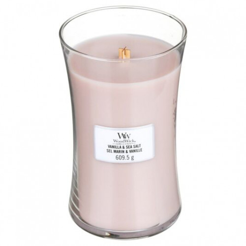 Vanilla Sea Salt - L WoodWick mirisna sveća (vanila, so i jasmin)