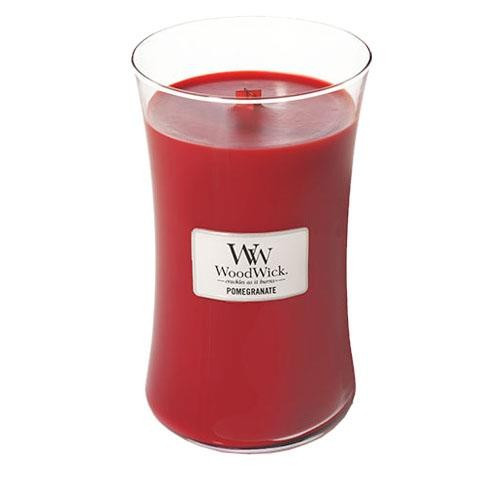 Pomegranate - L WoodWick mirisna sveća (nar, ribizla, rum i mošus)