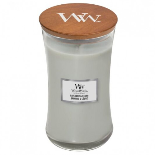 Lavender Cedar - L WoodWick mirisna sveća (lavanda i kedar)