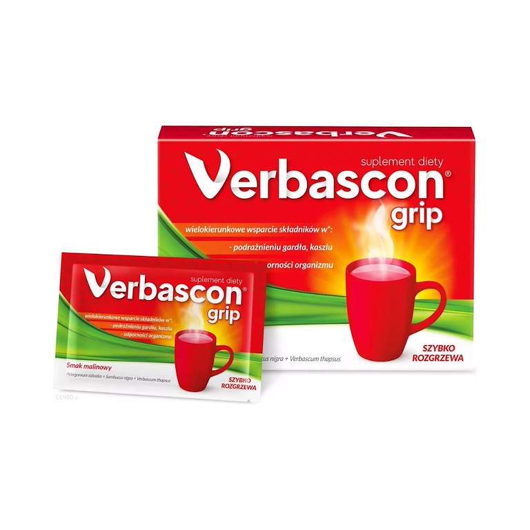 Verbascon® Grip 10x5 g za Prehladu, Gripu i Respiratorne Tegobe kao što su Rinosinuzitis, Faringitis i Tonzilitis