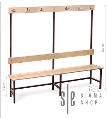 Klupa za svlačionice sa čivilukom – Basic 150 cm