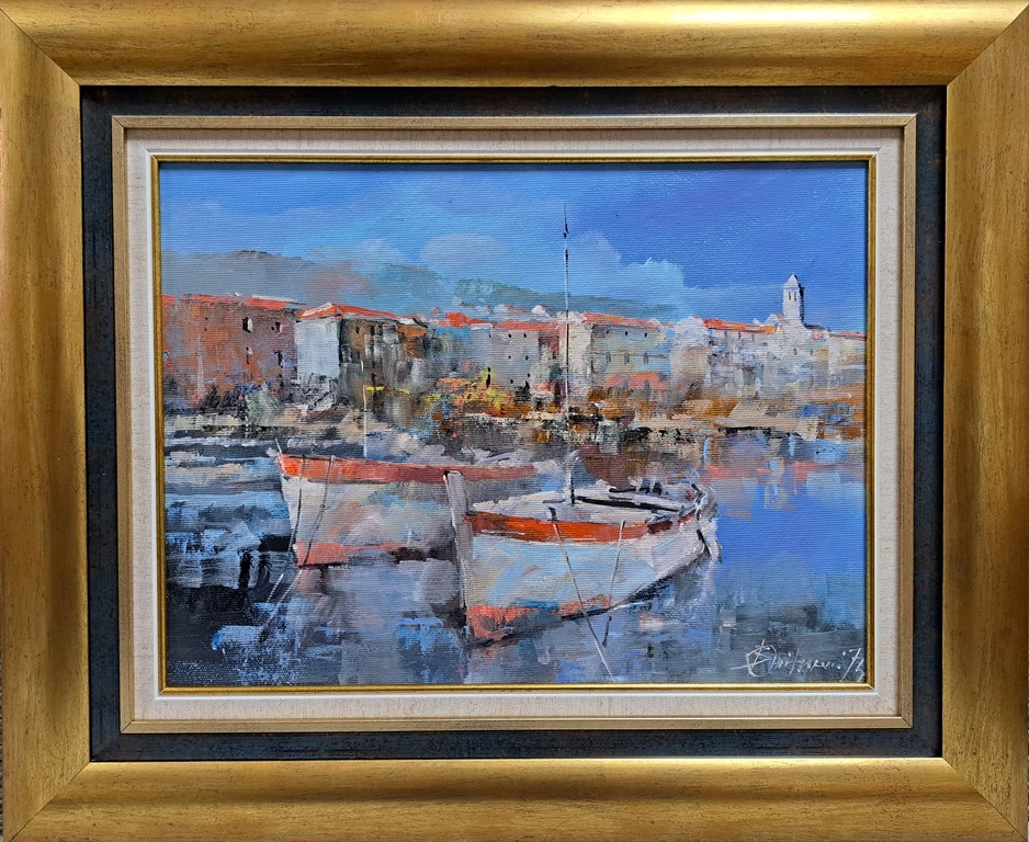 Barke 5, Branko Dimitrijevic, ulje na platnu, luks uramljena, sa 46×56 cm, bez 30×40 cm, sertifikat, 130 eura