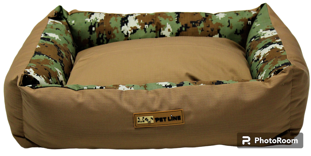 Pet Line Krevet za pse sa jastukom bež/militari L 105x80cm