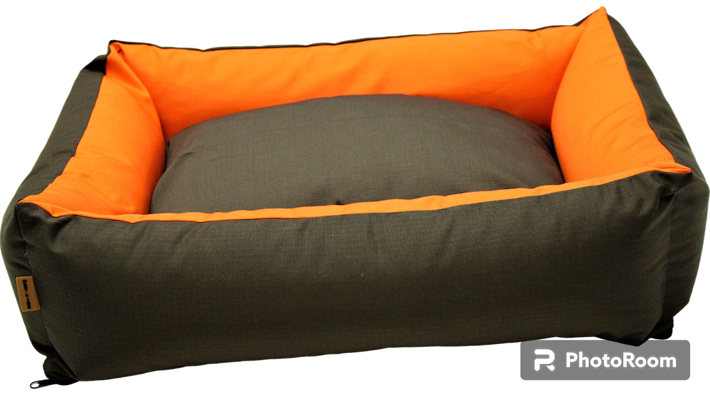 Pet Line Krevet za pse sa jastukom maslinasta/oranž L 105x80cm