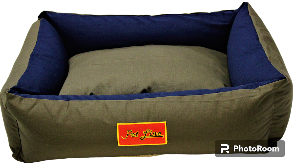 Pet Line Krevet za pse sa jastukom maslinasto/teget L 105x80cm