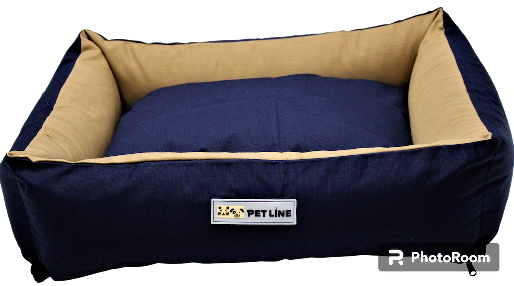 Pet Line Krevet za pse sa jastukom teget/svetlo braon L 105x80cm