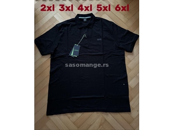 Hugo Boss crna muska majica sa kragnom 2XL 3XL 4XL 5XL 6XL HB48