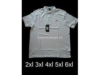 Hugo Boss bela muska majica sa kragnom XXL 3XL 4XL 5XL 6XL HB49