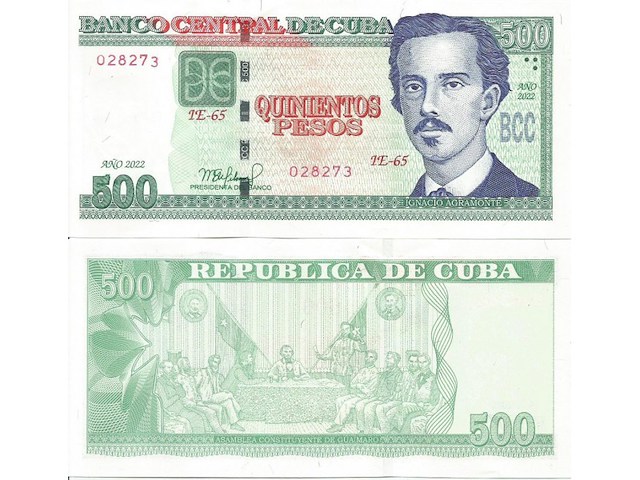 Cuba 500 pesos 2022. UNC