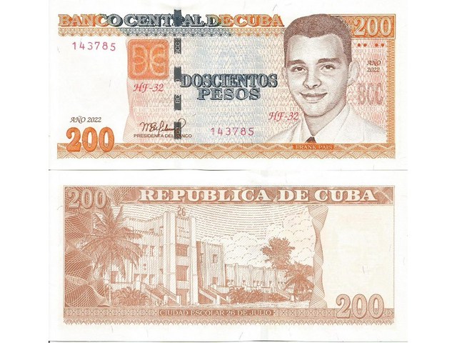 Cuba 200 pesos 2022. UNC