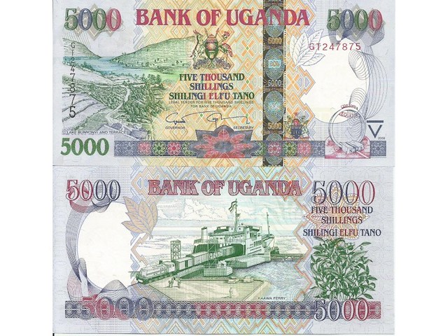 Uganda 5000 shillings 2008. UNC