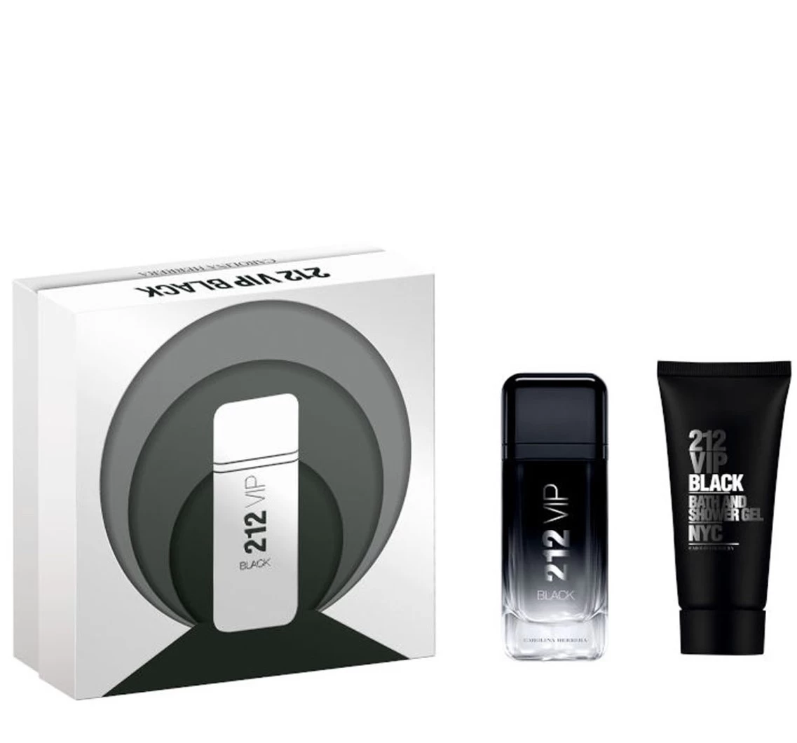 CAROLINA HERRERA 212 VIP BLACK MEN SET(EDP 100ML+SHOWER GEL 100ML)