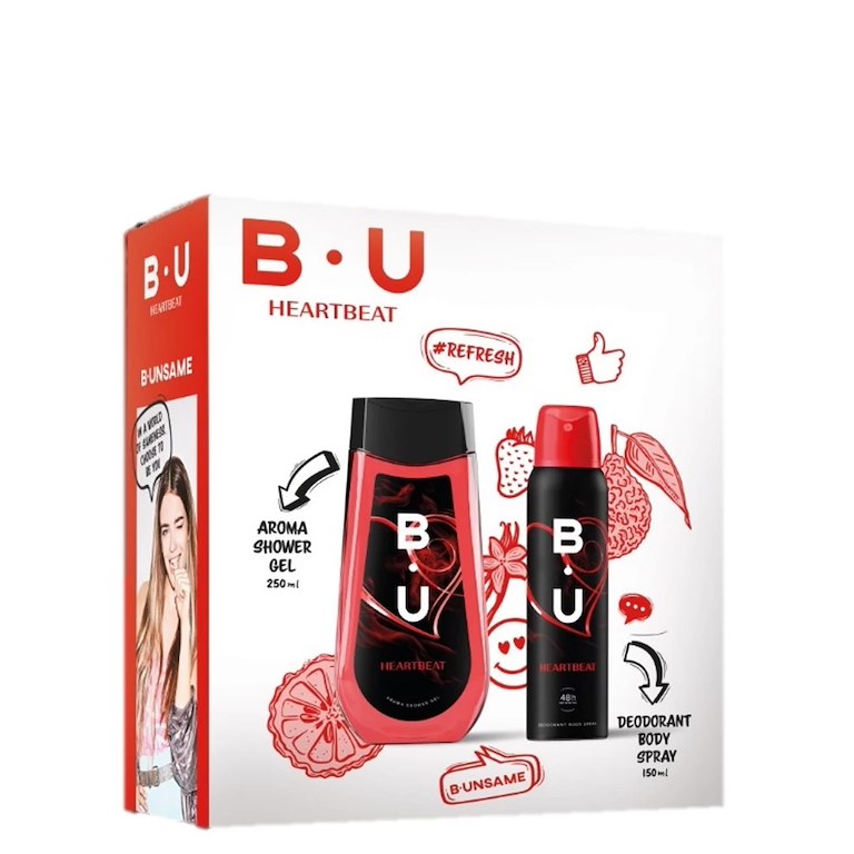 BU SET HEARTBEAT(GEL ZA TUŠIRANJE 250ML+DEO 150ML)