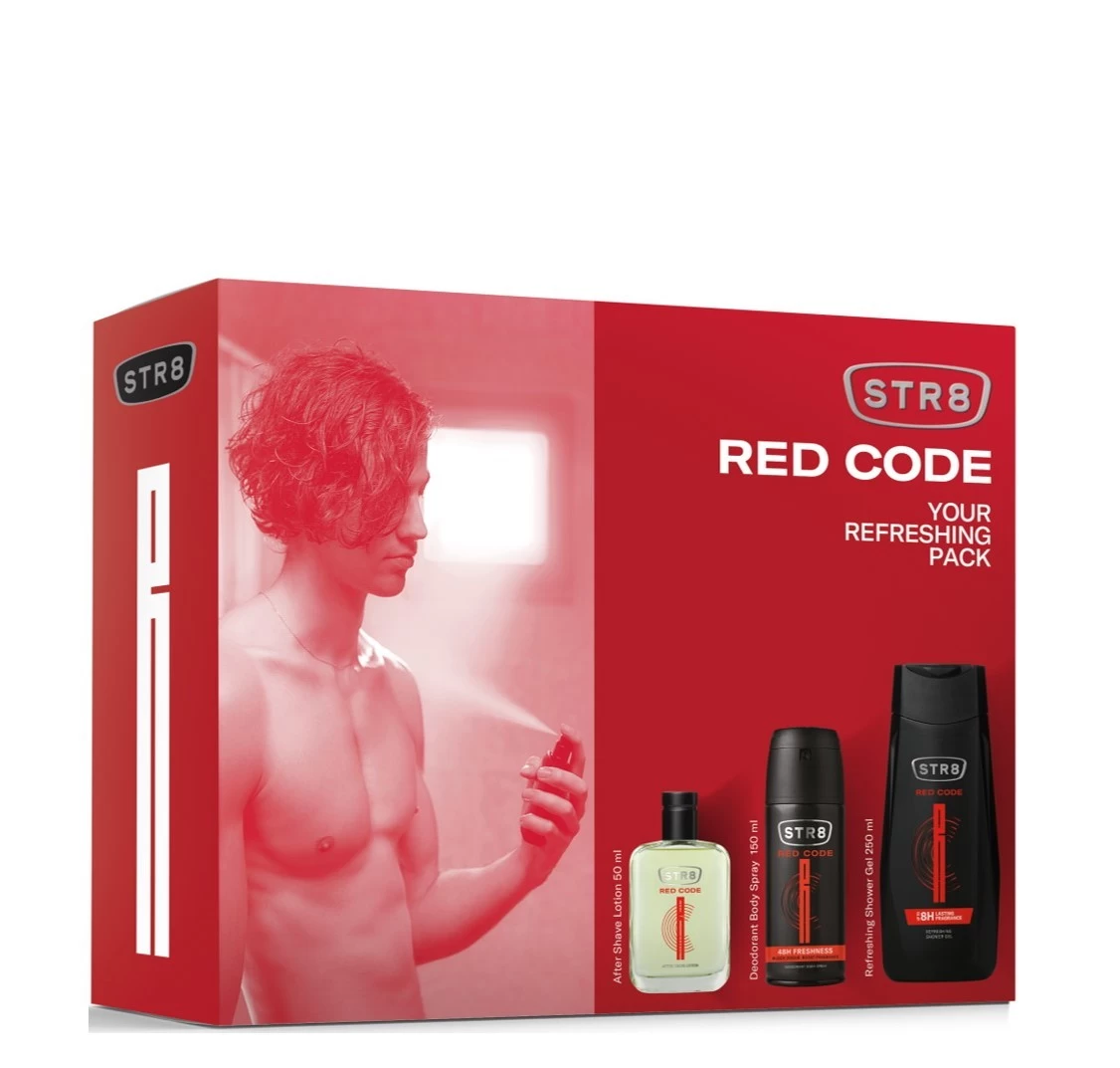 STR8 SET S7 RED CODE (AFTER SHAVE 50ML+DEO.150ML+GEL ZA TUŠIRANJE 250ML)