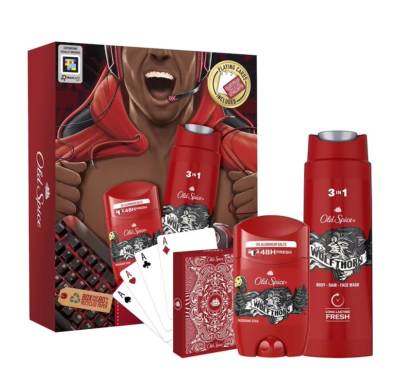 OLD SPICE SET WOLFTHORN(ŠAMPON&GEL ZA TUŠIRANJE 250ML+STIK 50ML)