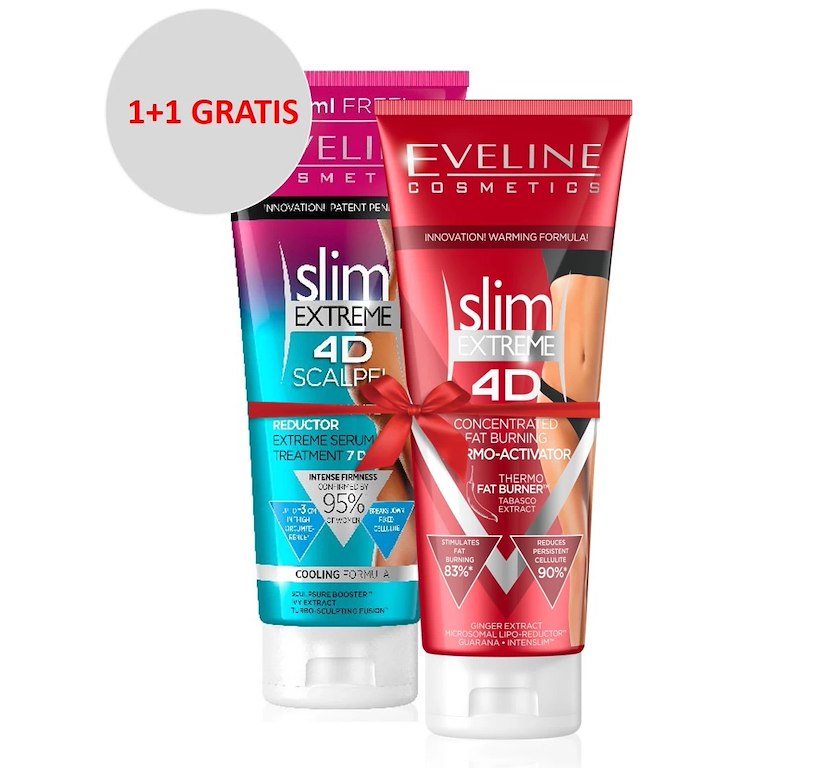 EVELINE DUO ANTI-CELL.SLIM EXTREME 4D SCALPEL 250ML+THERMOACTIVE SERUM WAIST