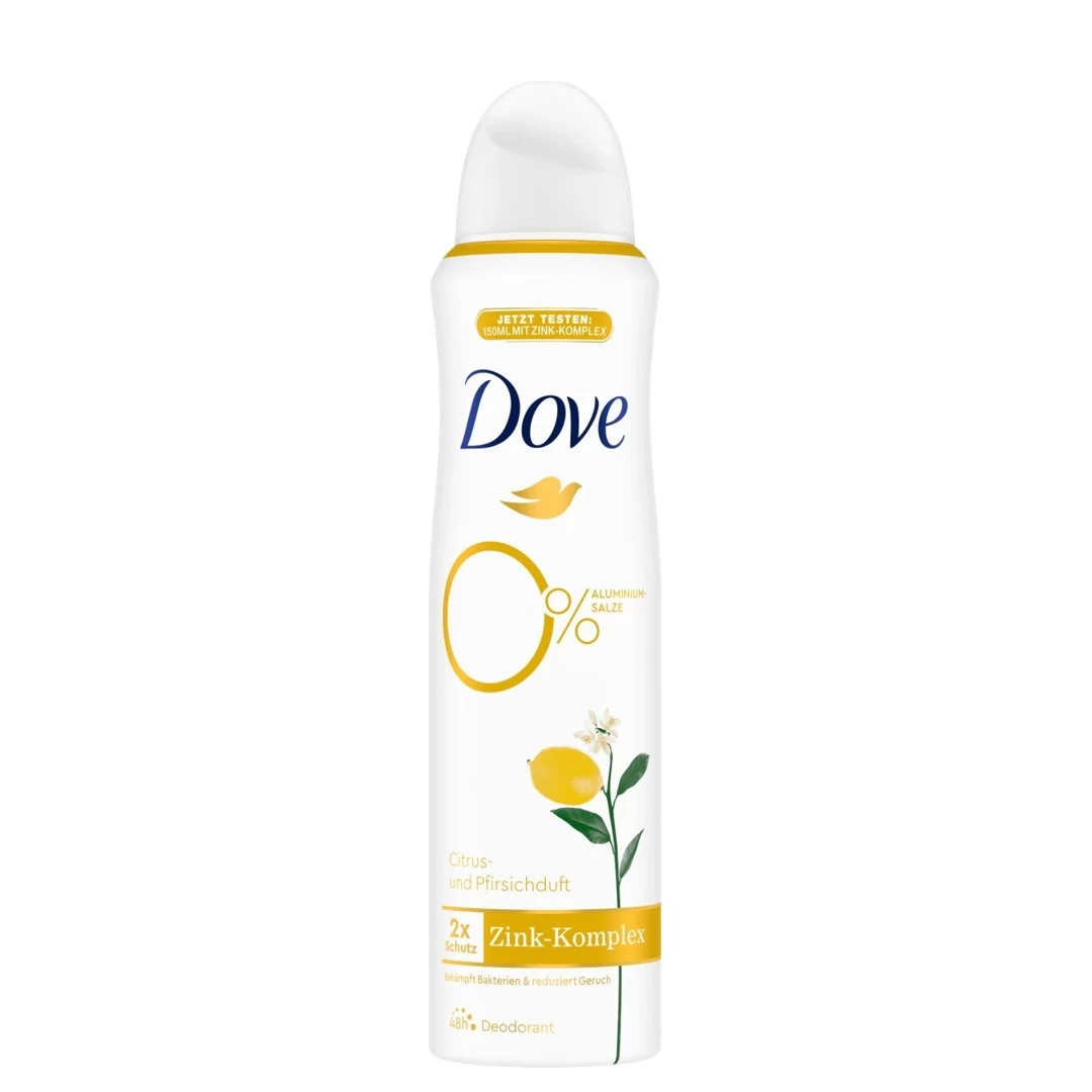 DOVE DEO 150ML CITRUS&PEACH ZINC