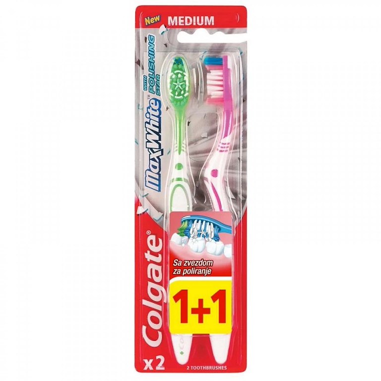 COLGATE ČETKICA 1+1 MAX WHITE MEDIUM