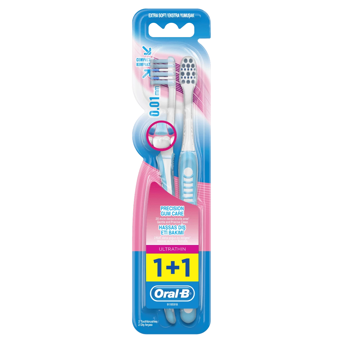 ORAL B ČETKICA 1+1 ULTRATHIN PRECISION GUM CARE