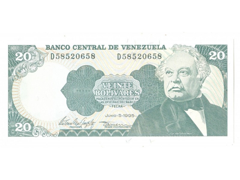 Venecuela 20 bolivares 1995 UNC