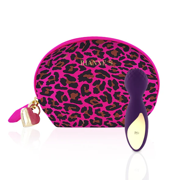 ESSENTIALS - Lovely Leopard Mini Wand masažer - deep purple