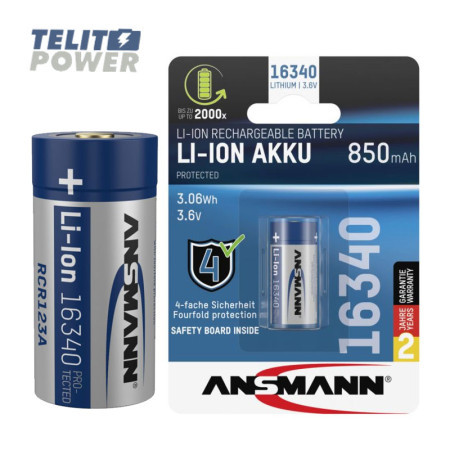 Ansmann punjiva Li-Ion 3.6V 850mAh 16340 RCR123A ( 4234 )