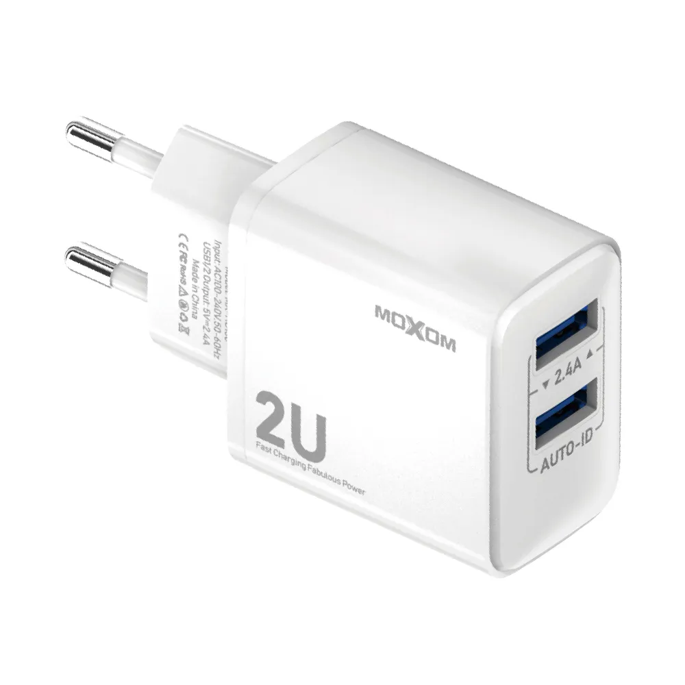 Kucni punjac Moxom MX-HC130 2.4A 2xUSB Lightning beli