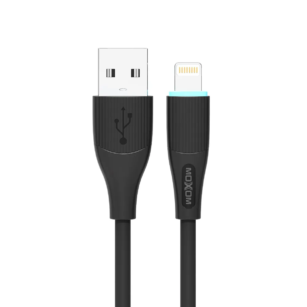 USB data kabal Moxom MX-CB169 3A lightning 1m crni