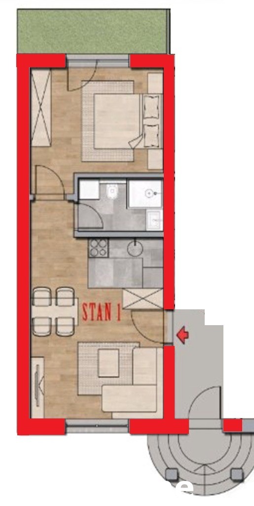 Stan,PETROVARADIN,NOVI MAJUR 36.00m2,57500€ , ID: 1097262