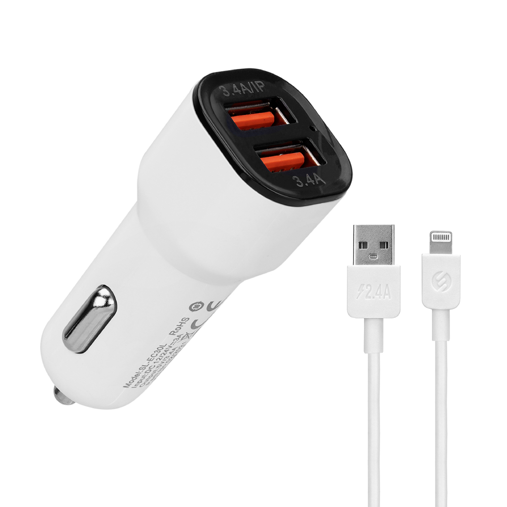 S-LINK SL-EC30L 2USB + Lightning Auto punjač