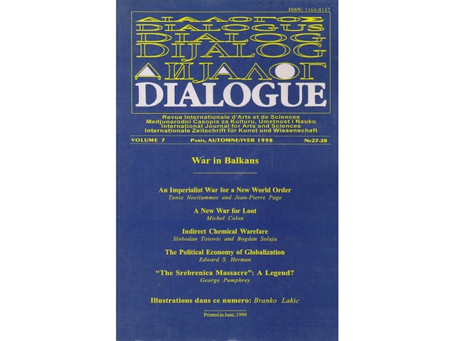 WAR IN BALKANS / DIJALOG 27-28/1998