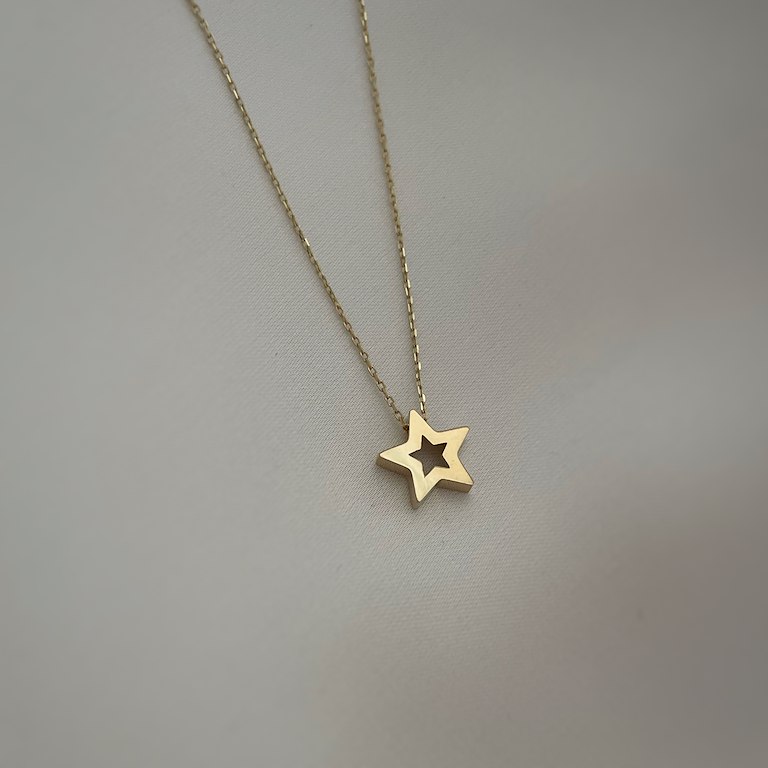 Zvezda - ogrlica od žutog zlata